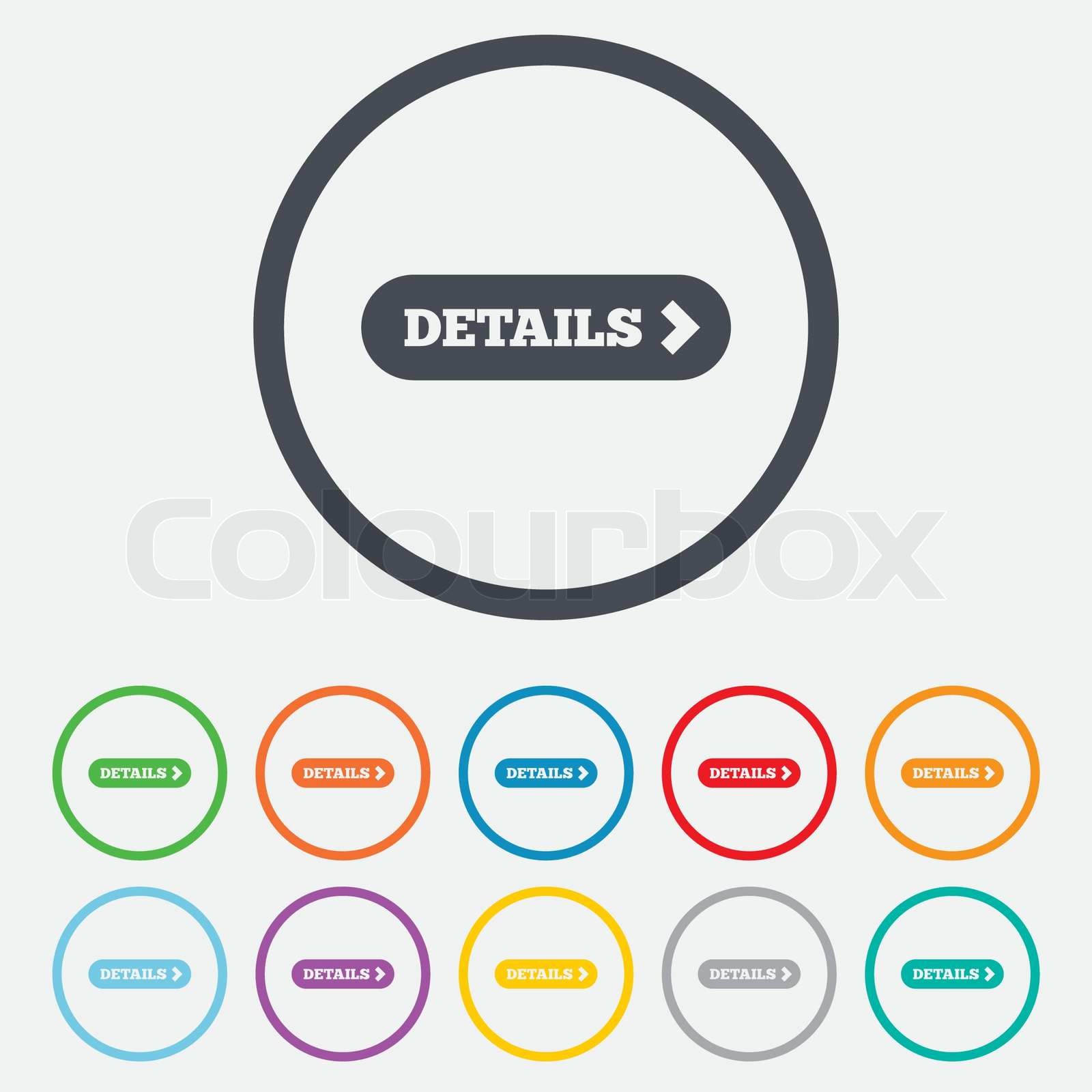 Details with arrow sign icon. More symbol. | Stock vector | Colourbox