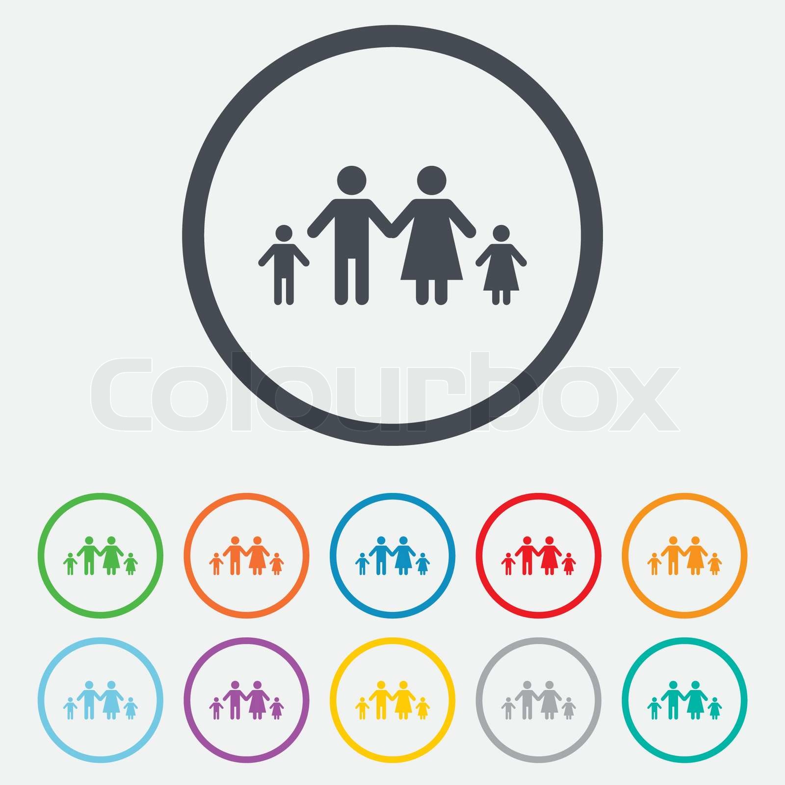 familie, ikon, koncept | Stock vektor | Colourbox