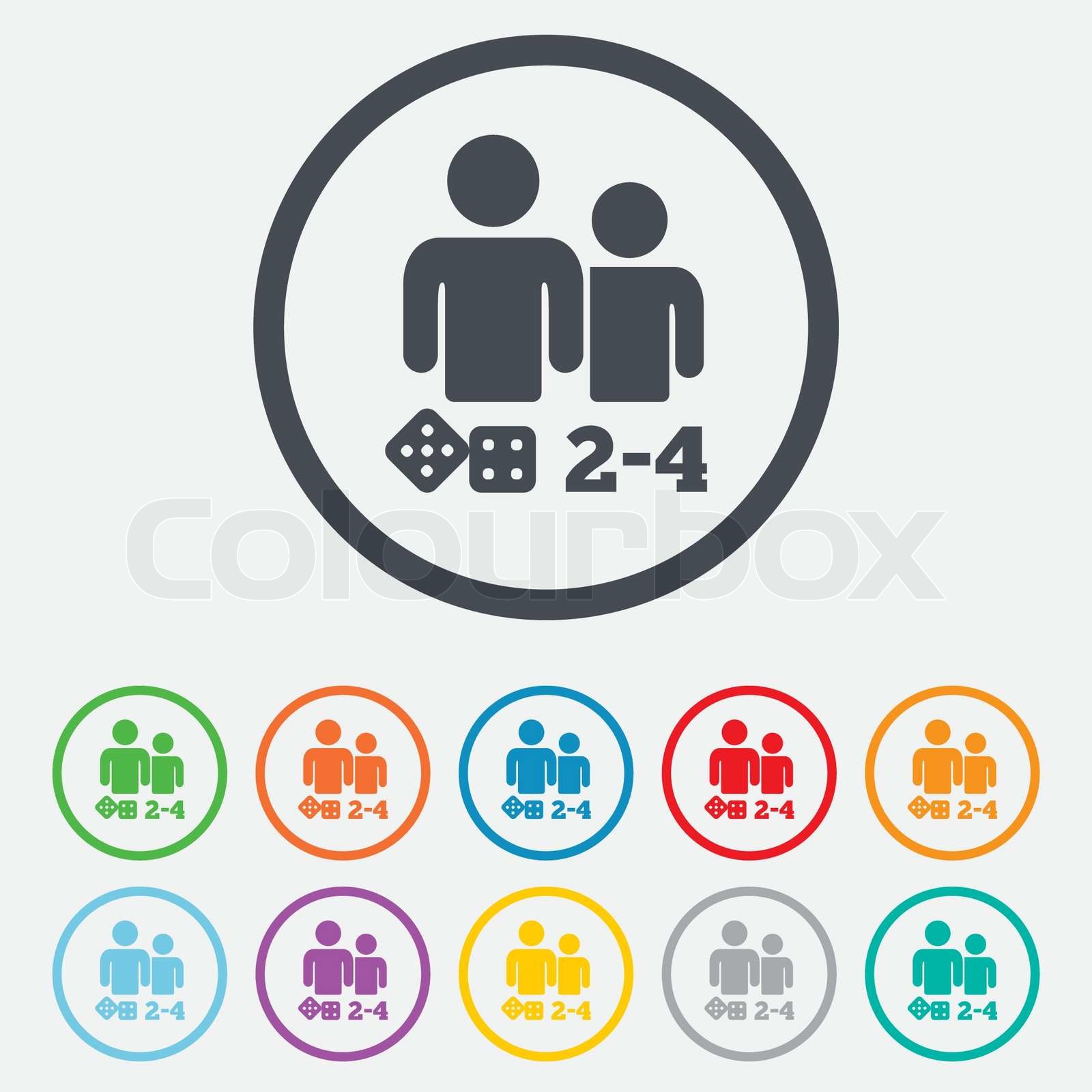 Board games sign icon. 2-4 players symbol. | Stock vector | Colourbox
