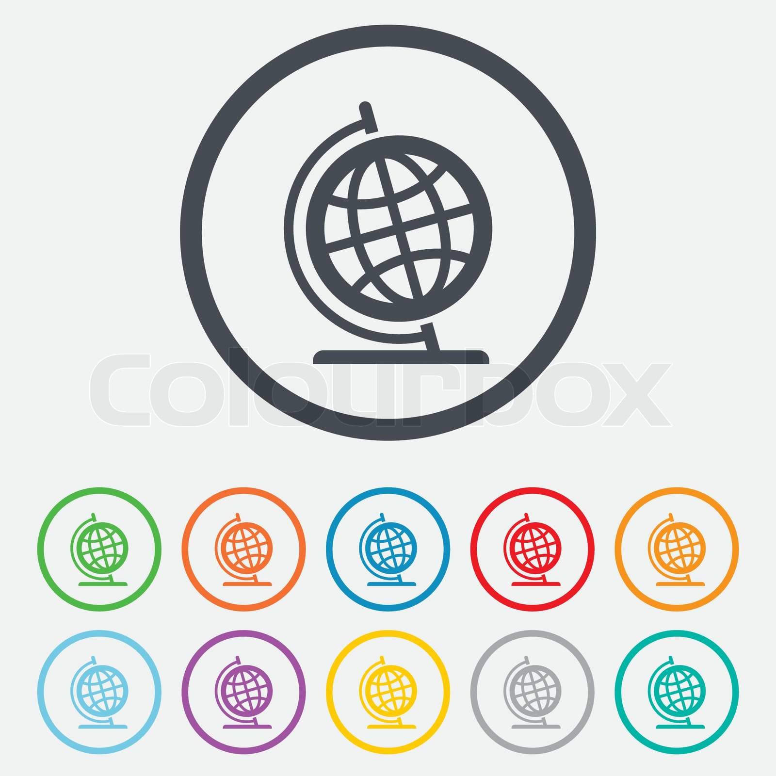 Globe sign icon. Geography symbol. | Stock vector | Colourbox