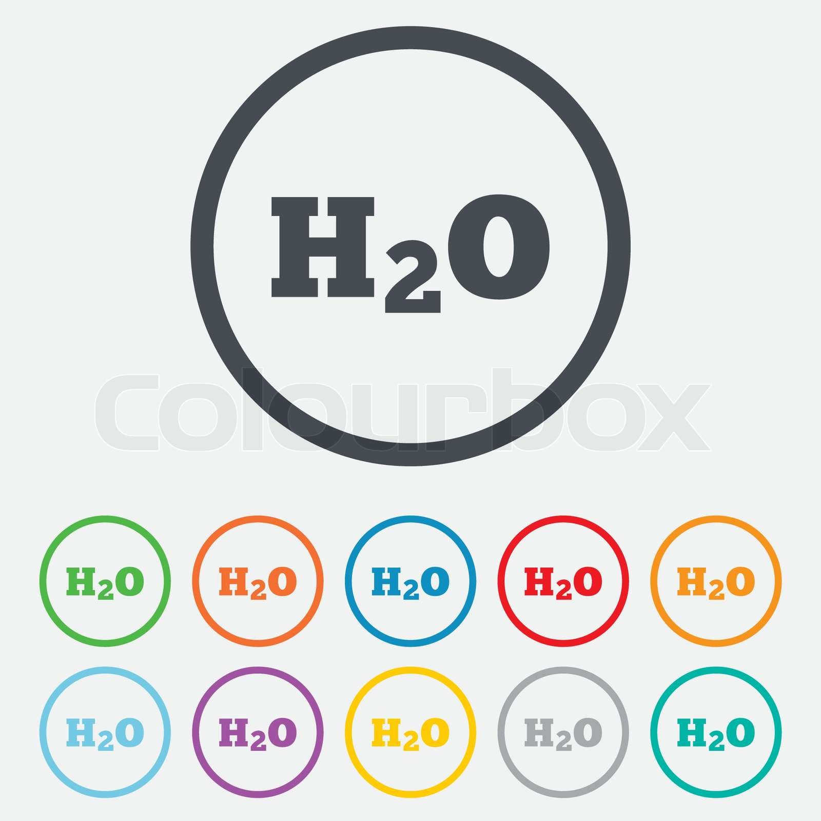 H2O Water formula sign icon. Chemistry symbol. | Stock vector | Colourbox