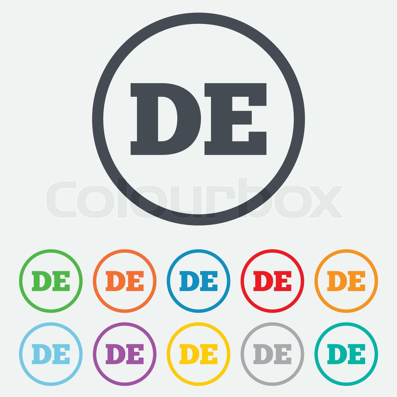 German language sign icon. DE Deutschland. | Stock vector | Colourbox