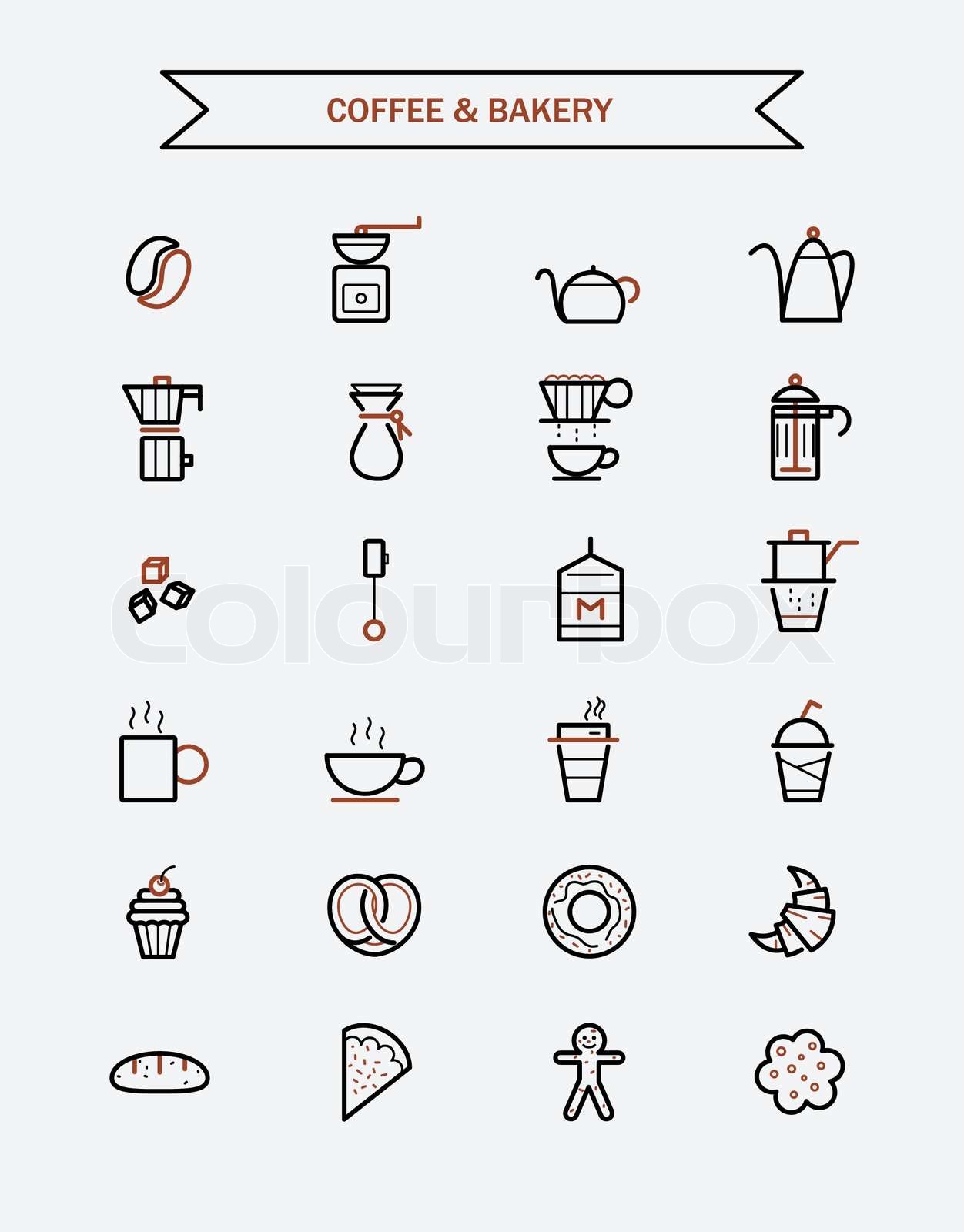 ikon, kaffe, ikoner | Stock vektor | Colourbox