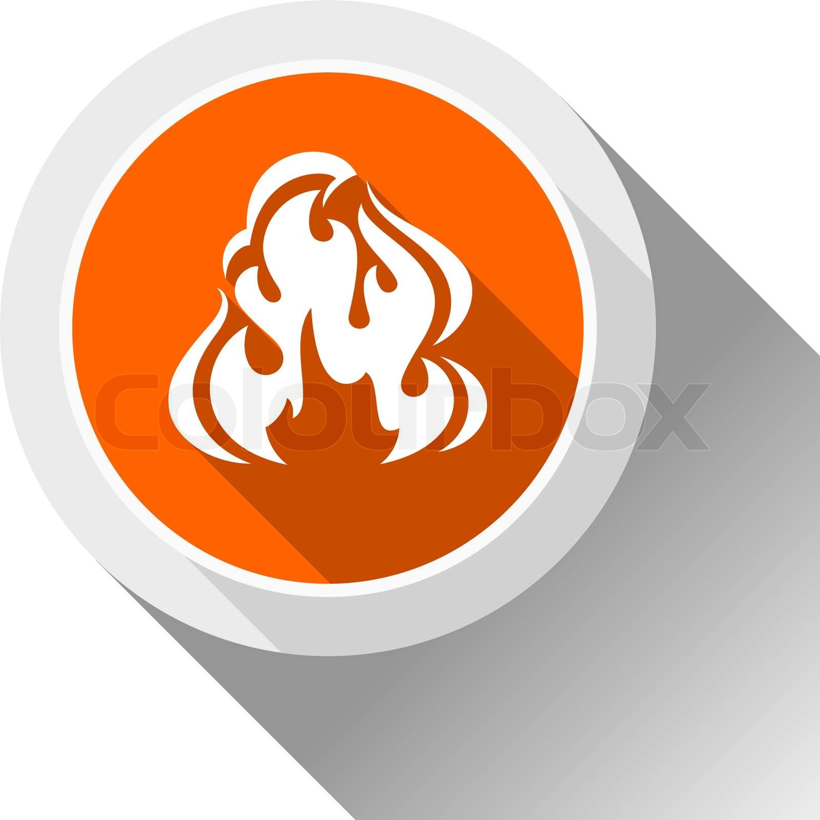 Fire flames, button | Stock vector | Colourbox