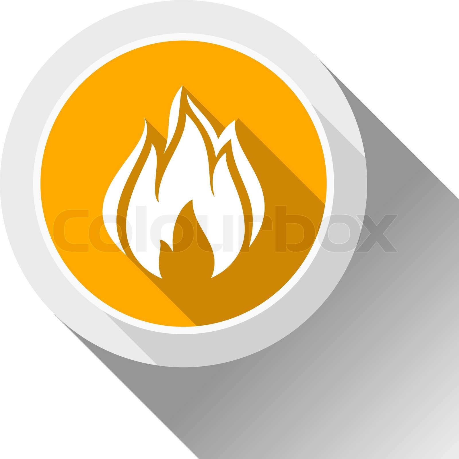 Fire flames, button | Stock vector | Colourbox