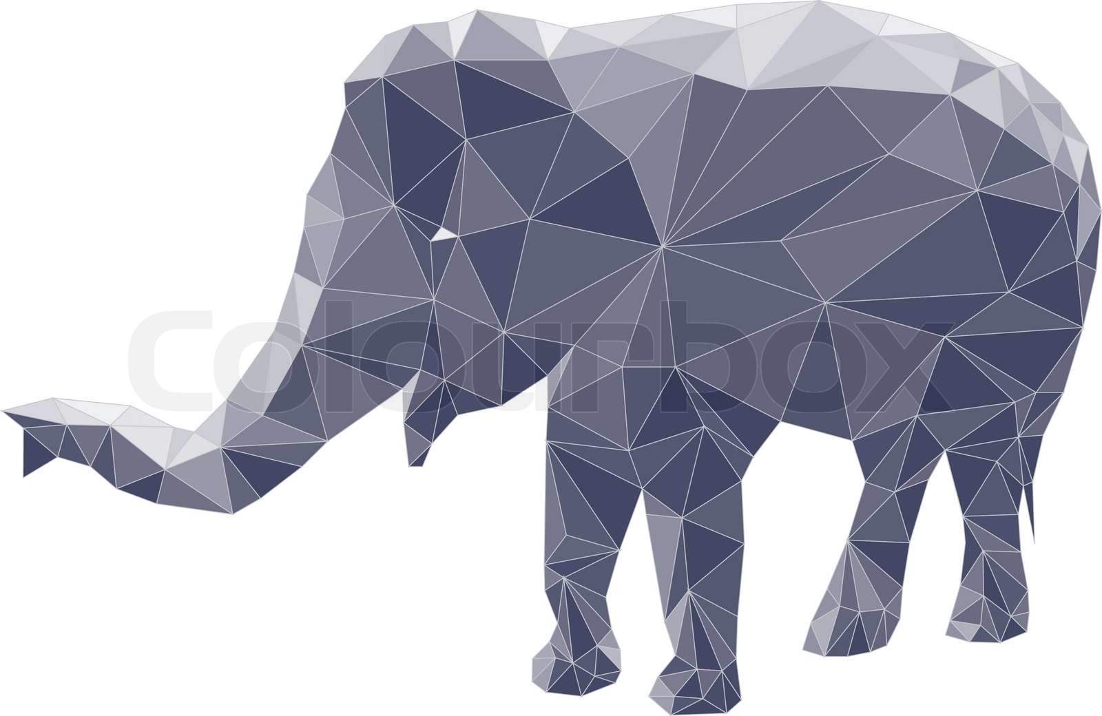 Polygon illustration of elephant | Stock vector | Colourbox