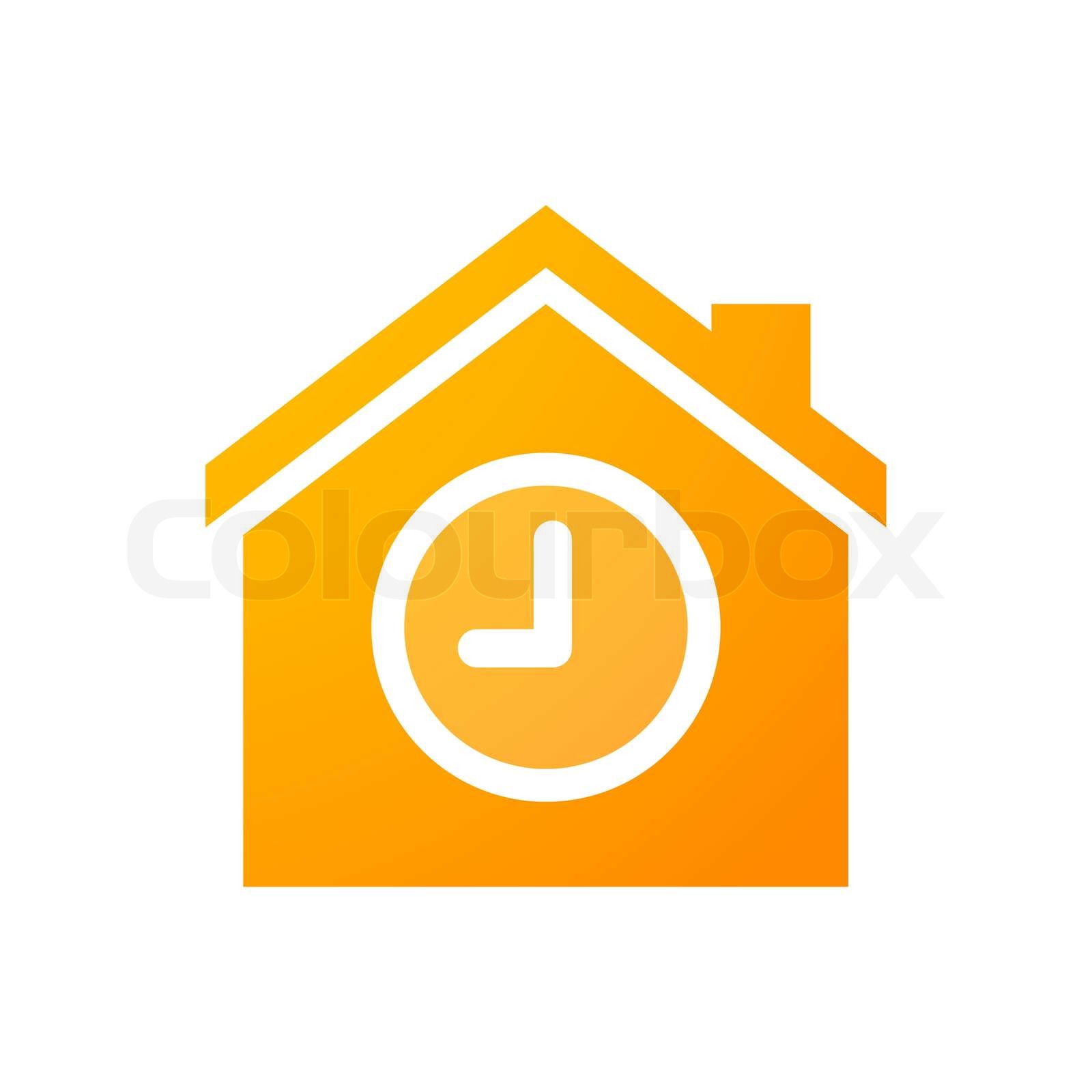 House icon with a clock | Stock vector | Colourbox