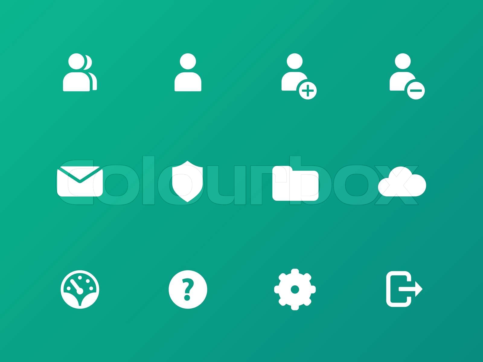 User Account icons on green background. | Stock vector | Colourbox