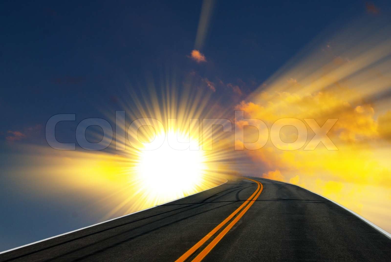 Road to sunset sky | Stock image | Colourbox