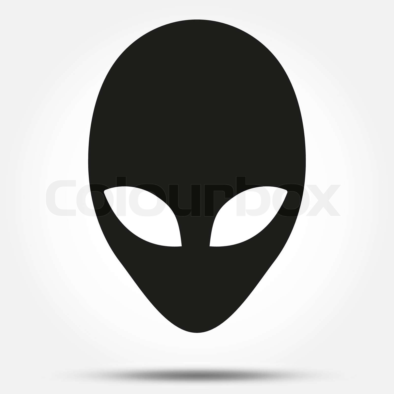 Silhouette symbol of Alien head creature from another world. Vector ...