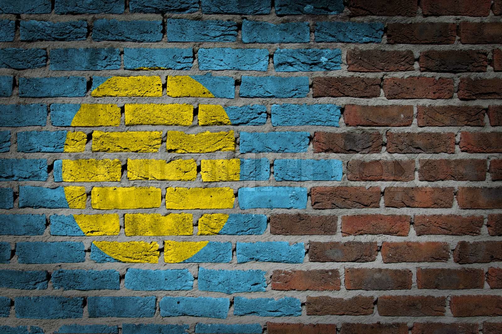 Brick wall texture with flag | Stock image | Colourbox