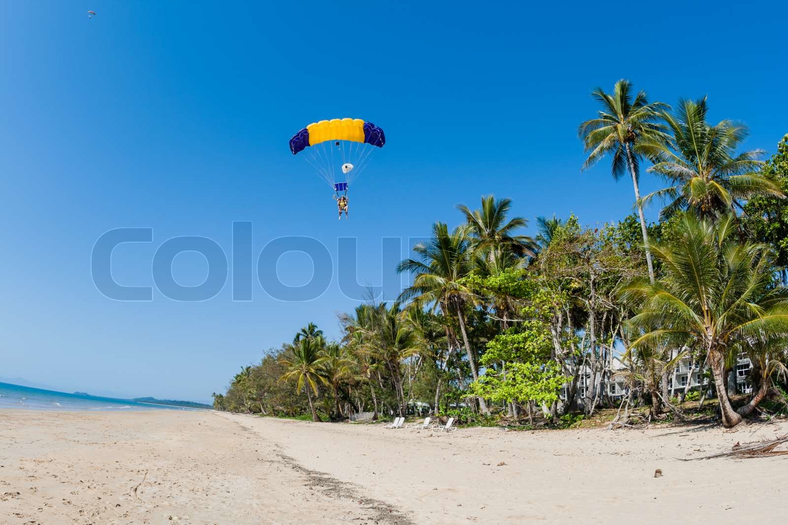 Skydiving Parachute Beach Landing | Stock image | Colourbox