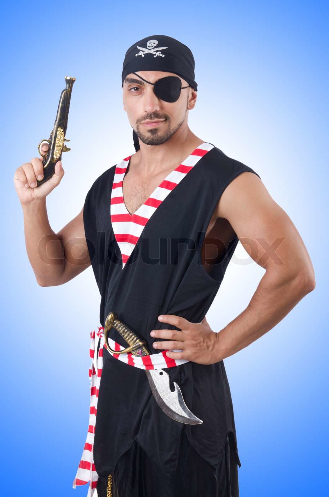 One eyed pirate isolated on the white | Stock image | Colourbox One eyed pirate isolated on the white | Stock image | Colourbox