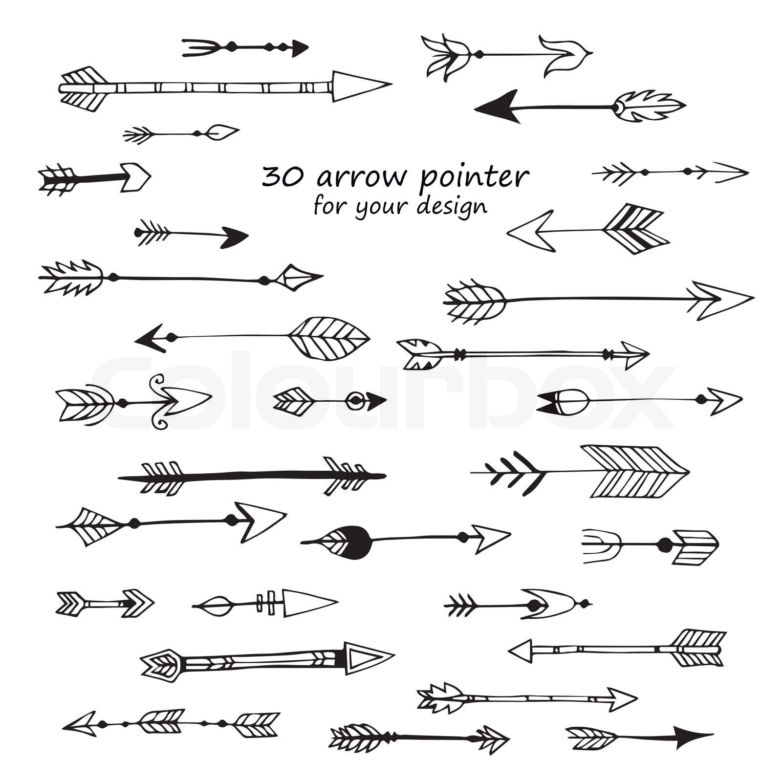 Set with hand-drawn 30 arrows collection | Stock vector | Colourbox