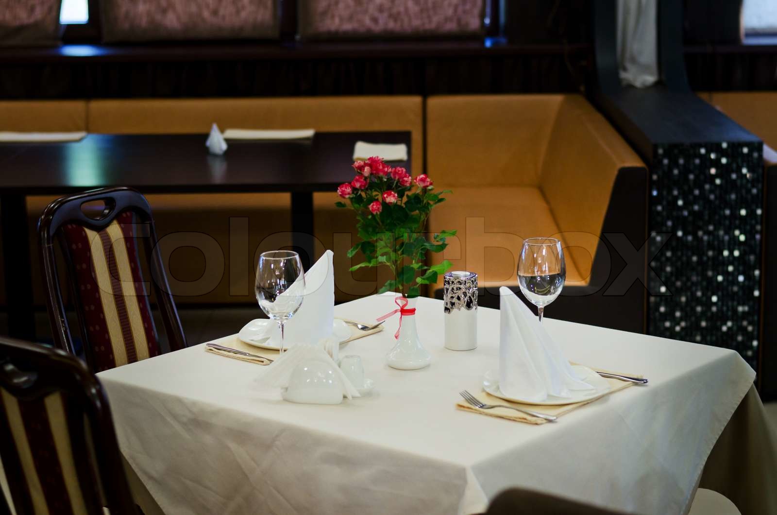 Stylish Table Setting at Restaurant | Stock image | Colourbox
