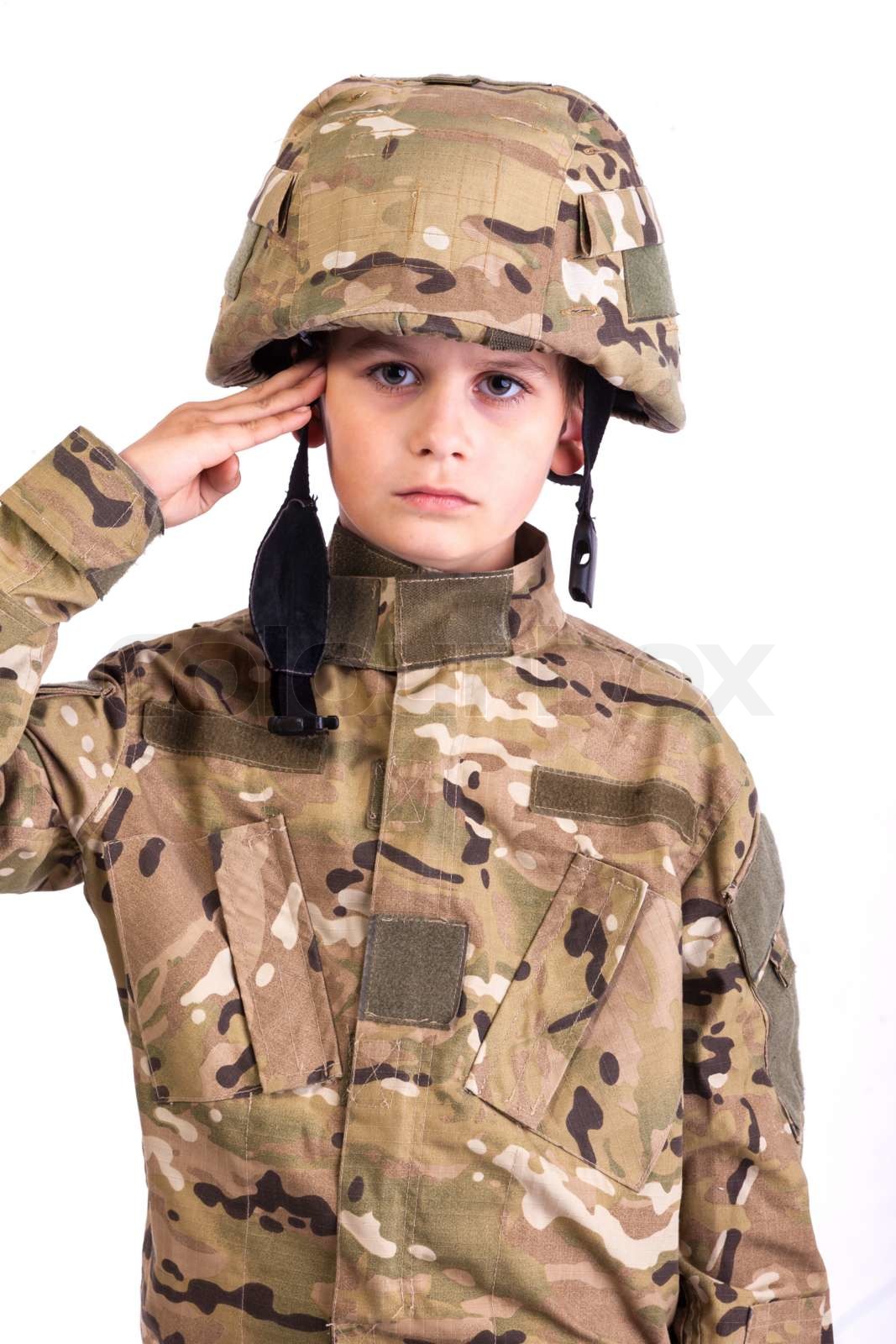 Saluting soldier. | Stock image | Colourbox