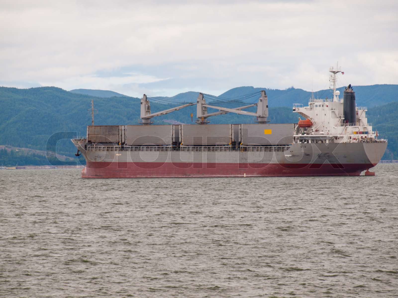 Cargo Ship on the Columbia River at Astoria Oregon USA | Stock image ...