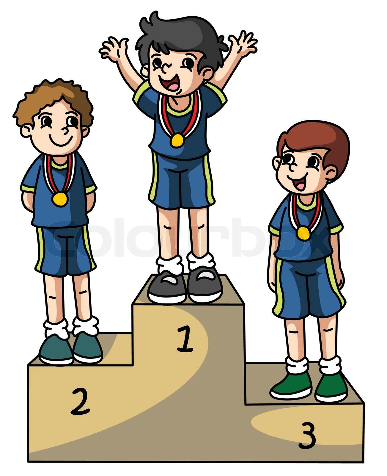 cartoon, erfolg, junge | Stock-Vektor | Colourbox