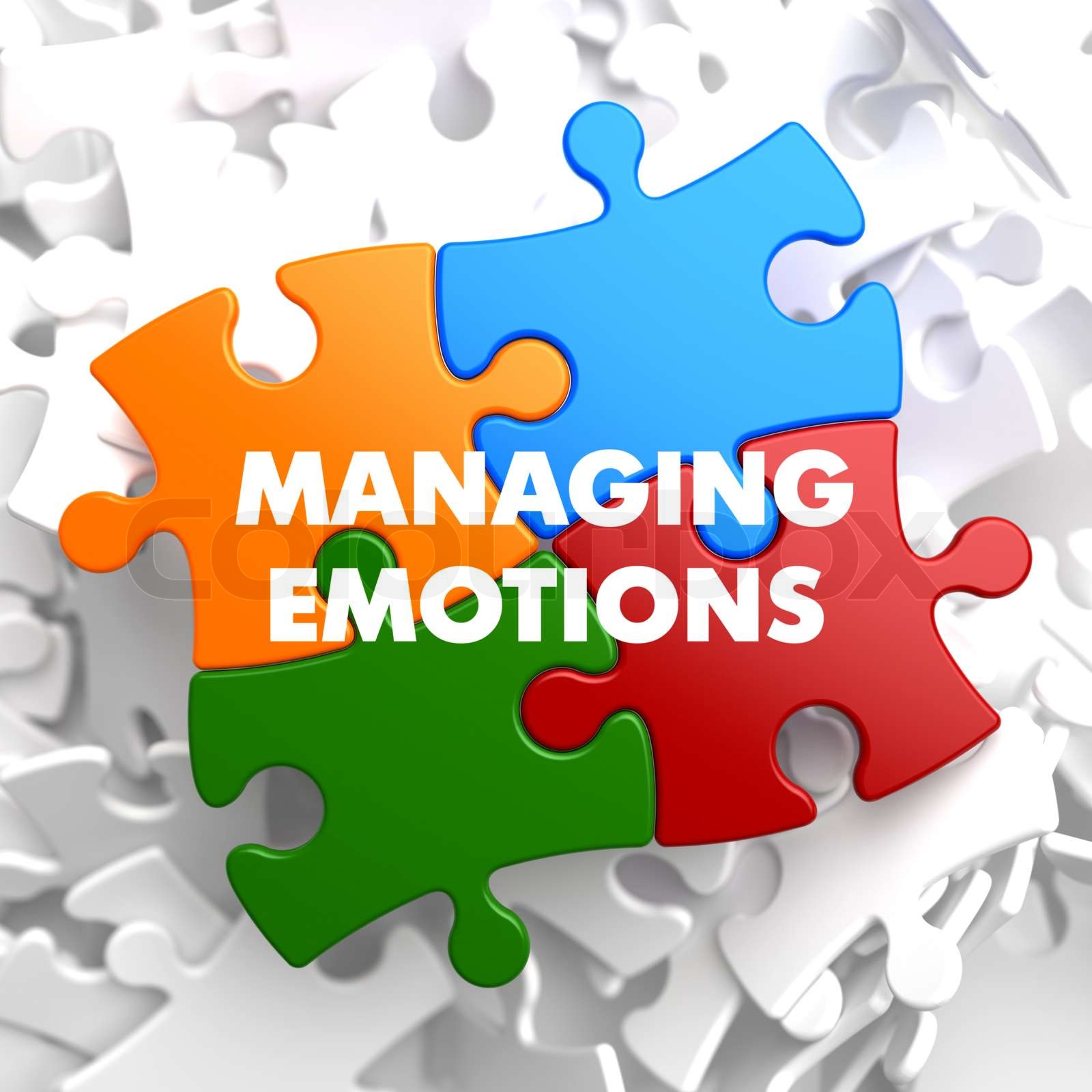 Managing Emotions on Multicolor Puzzle. | Stock image | Colourbox