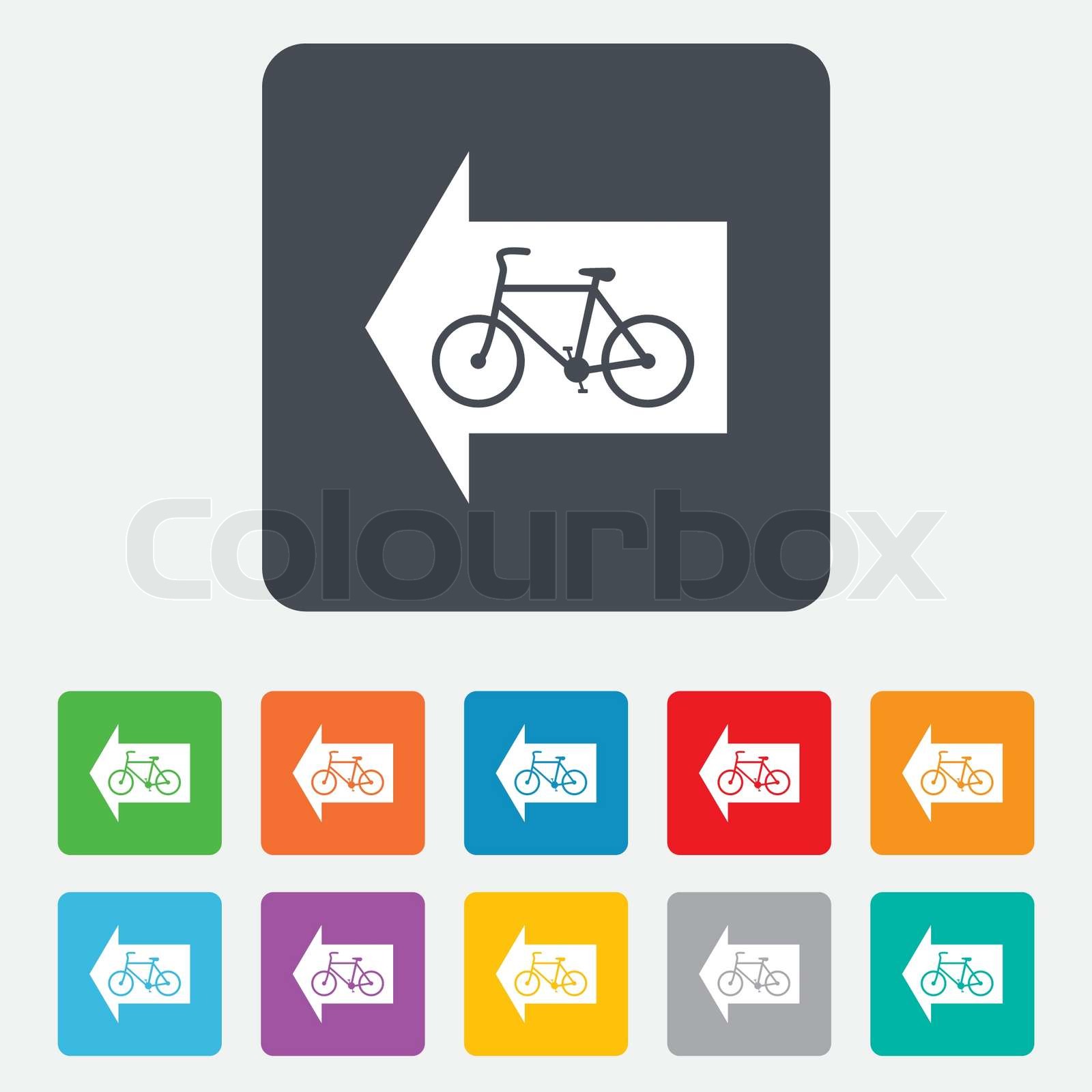 Bicycle path trail sign icon. Cycle path. | Stock vector | Colourbox