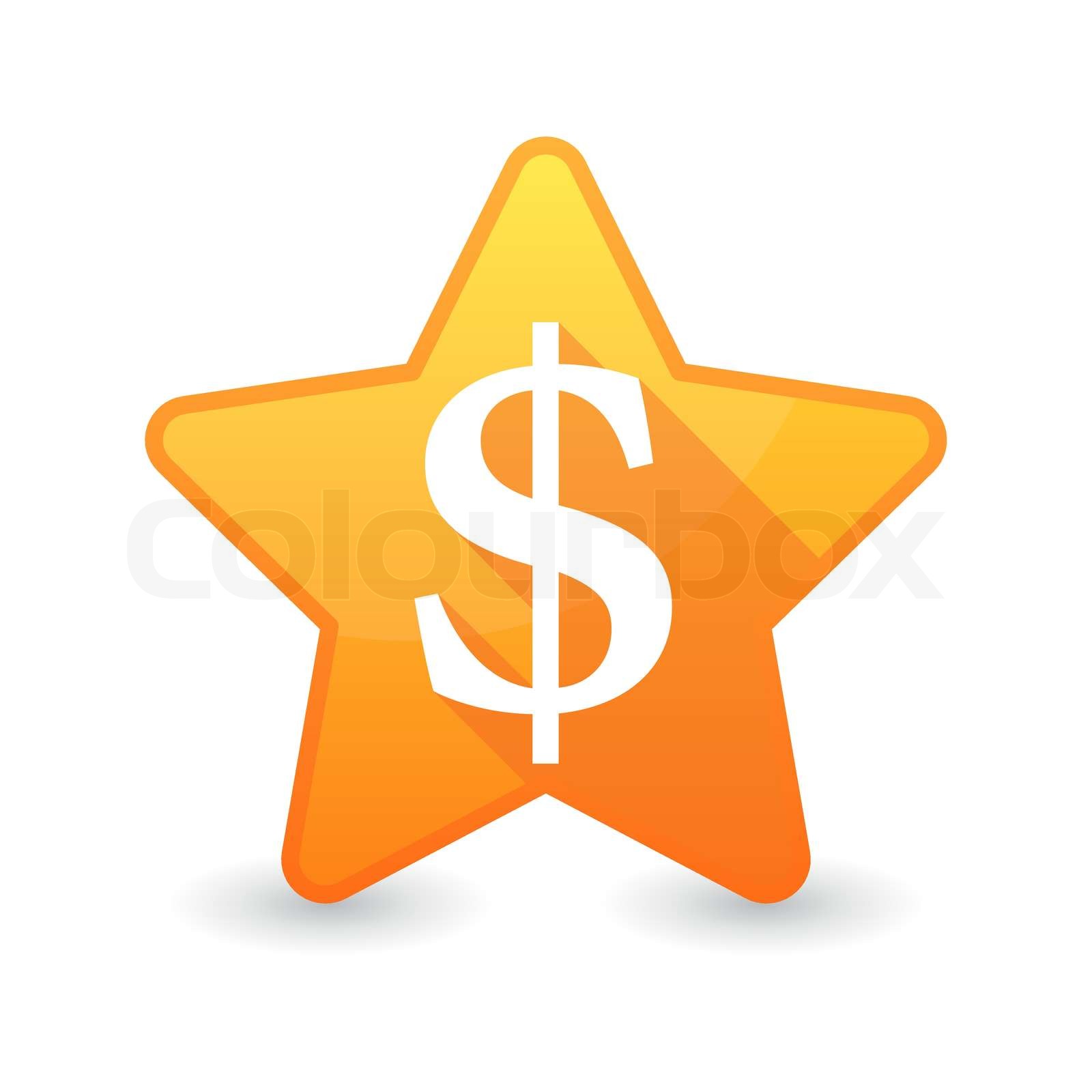 Isolated star icon with a currency sign | Stock vector | Colourbox