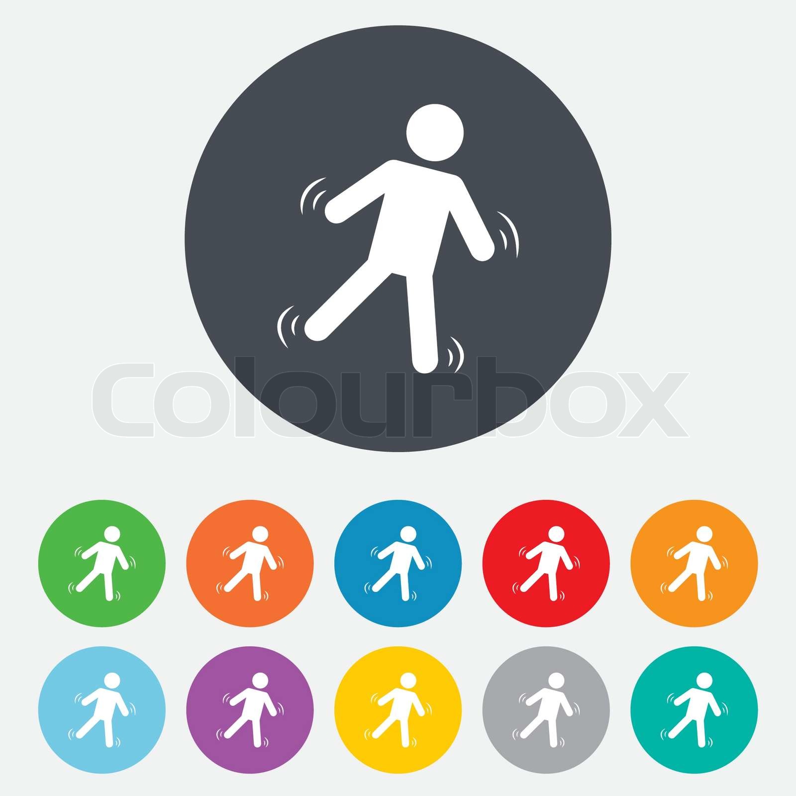Man falls sign icon. Falling down human symbol. | Stock vector | Colourbox
