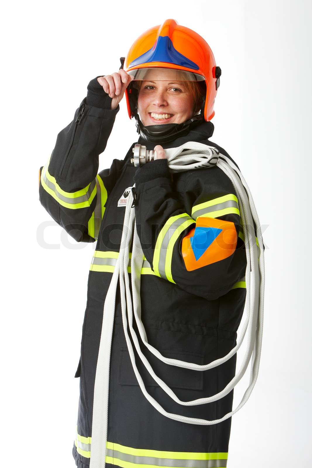 A female caucasian on emergency services uniform | Stock image | Colourbox