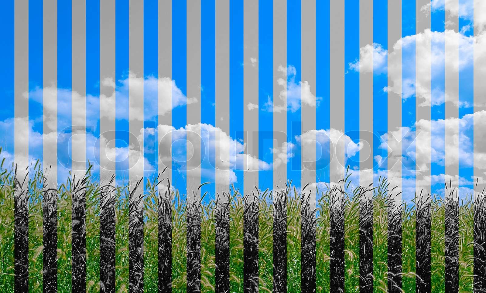 Vertical Montaged Photo in Color and Two Tone Background | Stock image ...