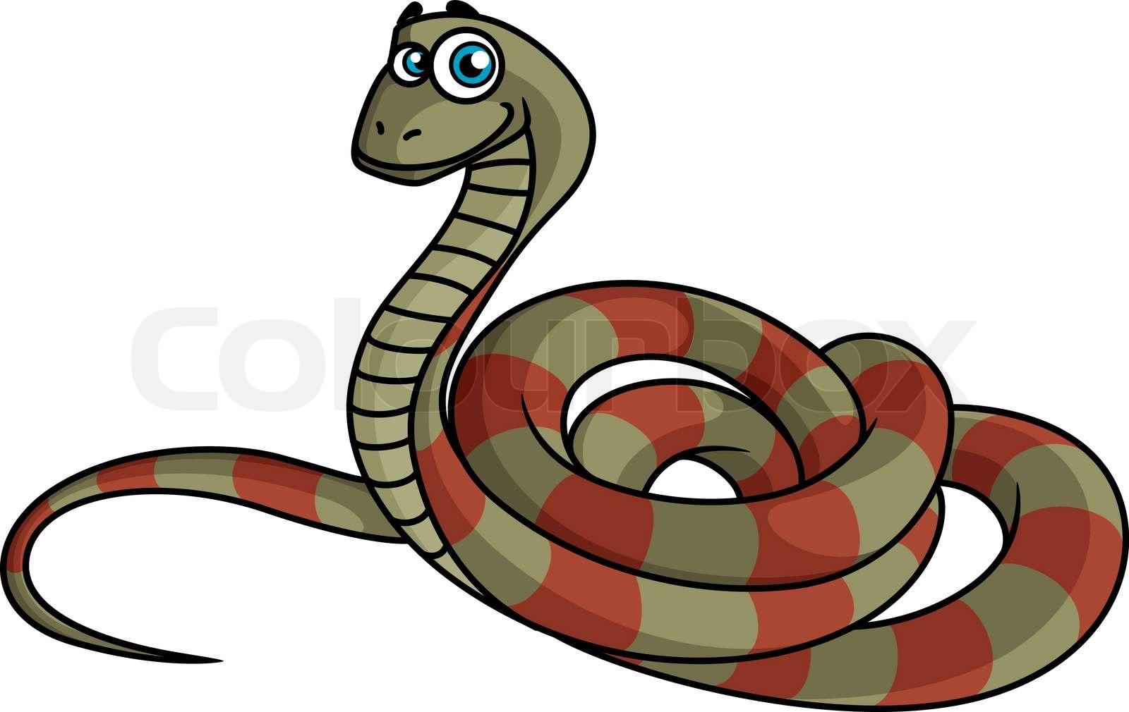 Cartoon striped snake | Stock vector | Colourbox