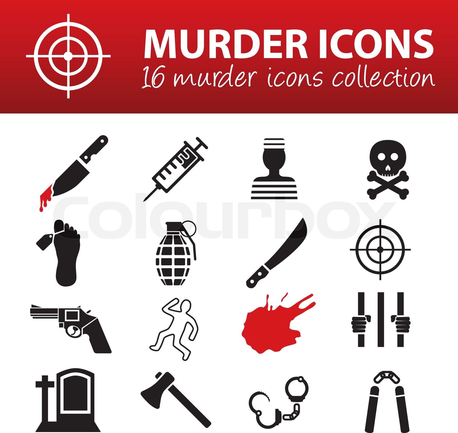 murder icons | Stock vector | Colourbox