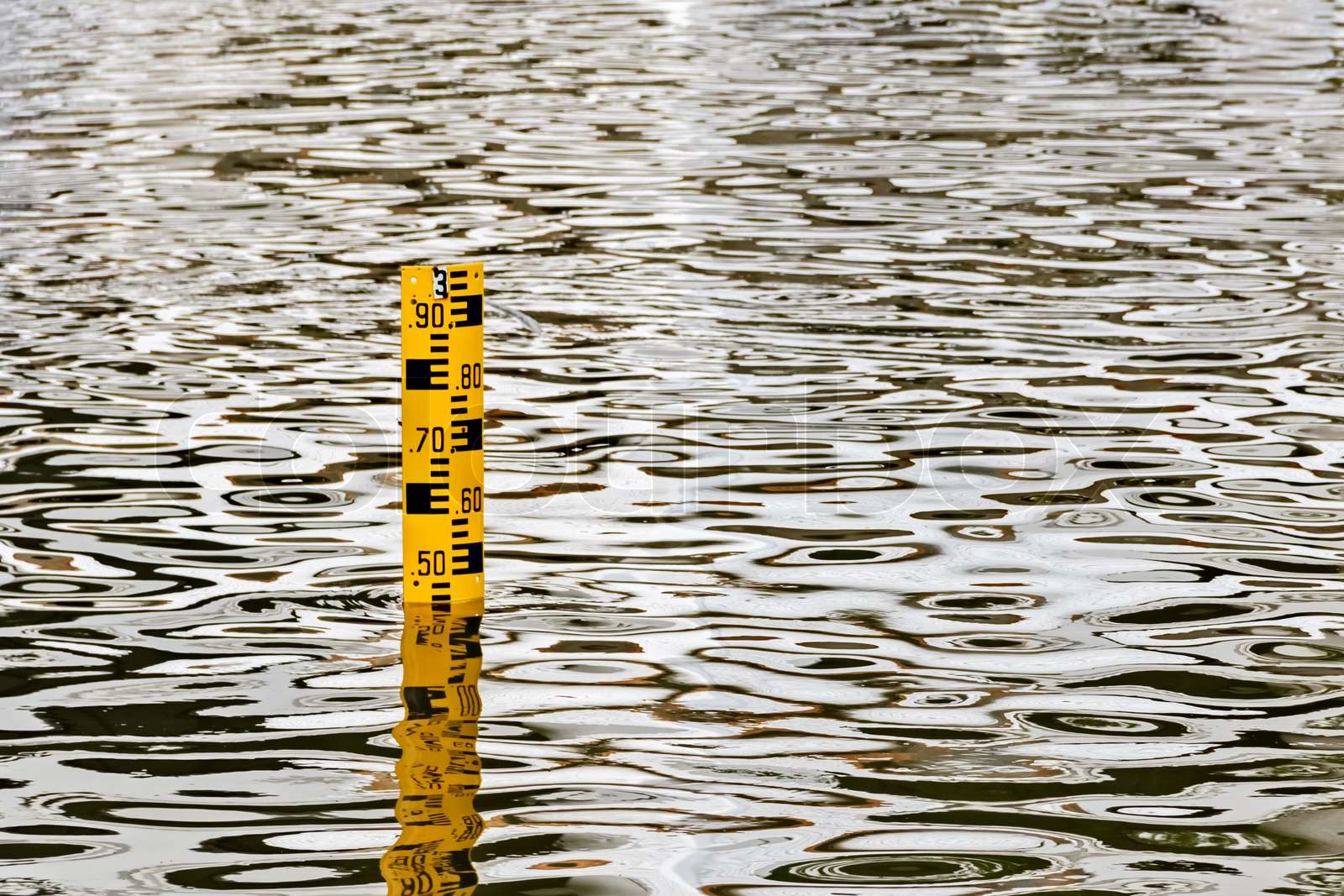Yellow Water Level Staff Gauge | Stock image | Colourbox