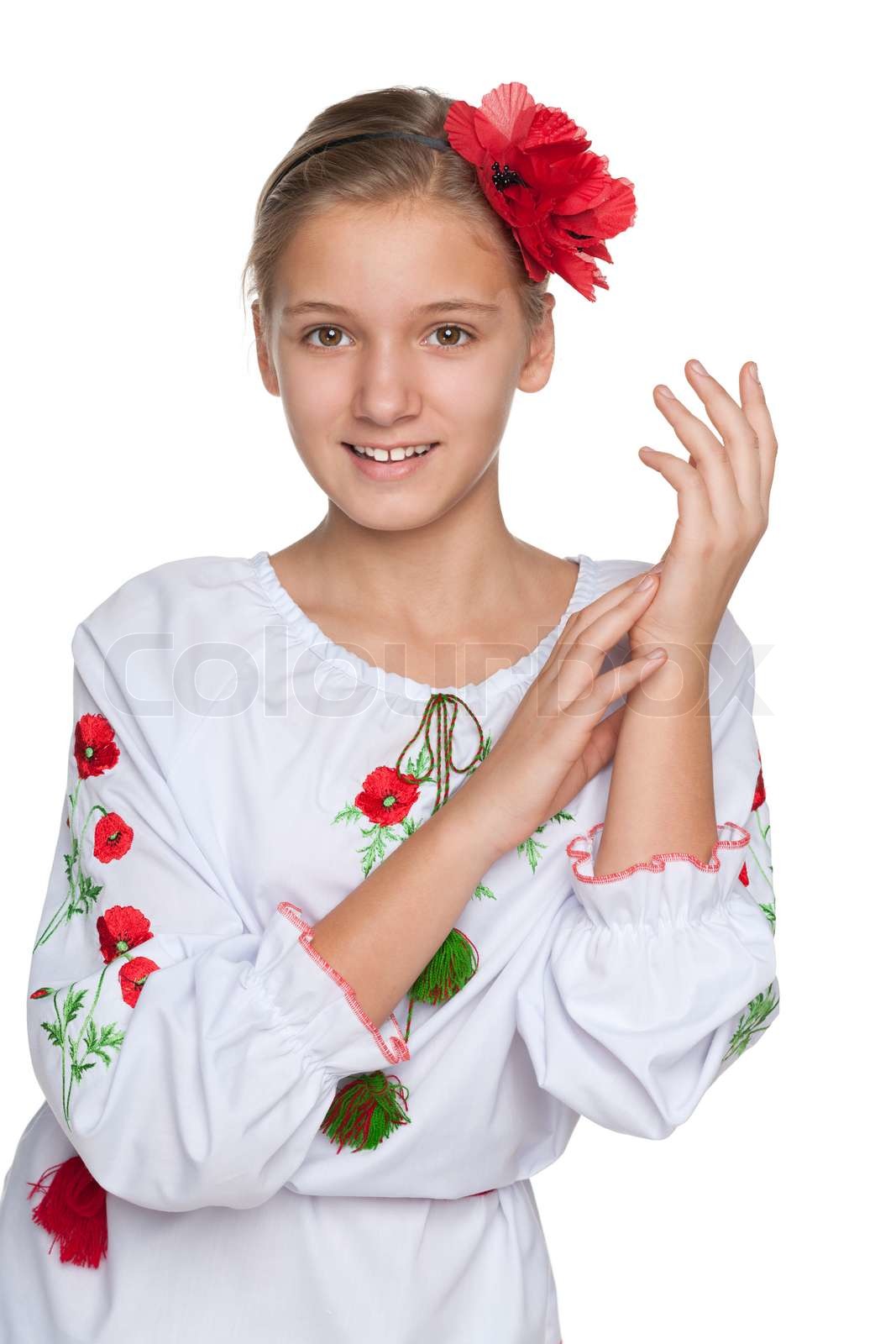 Cheerful preteen Ukrainian girl | Stock image | Colourbox
