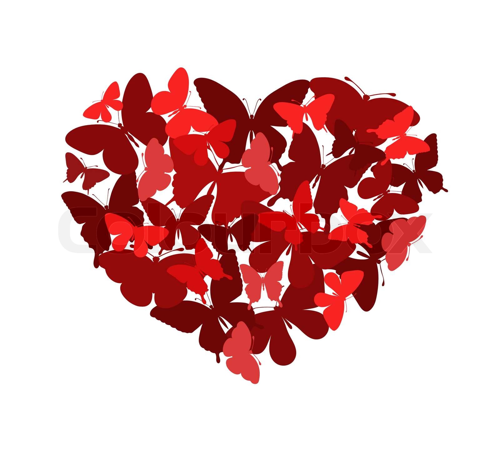 butterflies in the shape of heart. | Stock vector | Colourbox