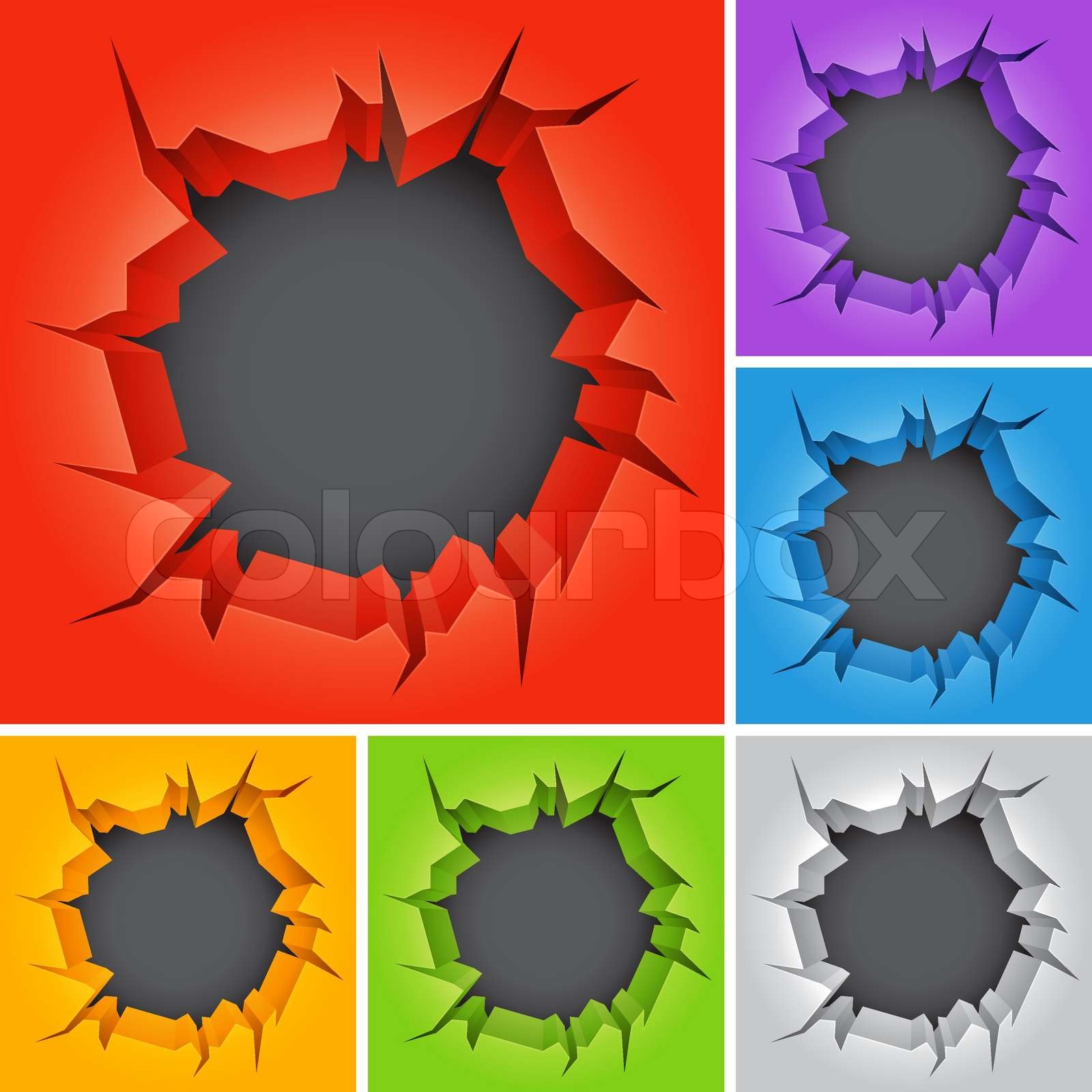 Crack in wall. | Stock vector | Colourbox
