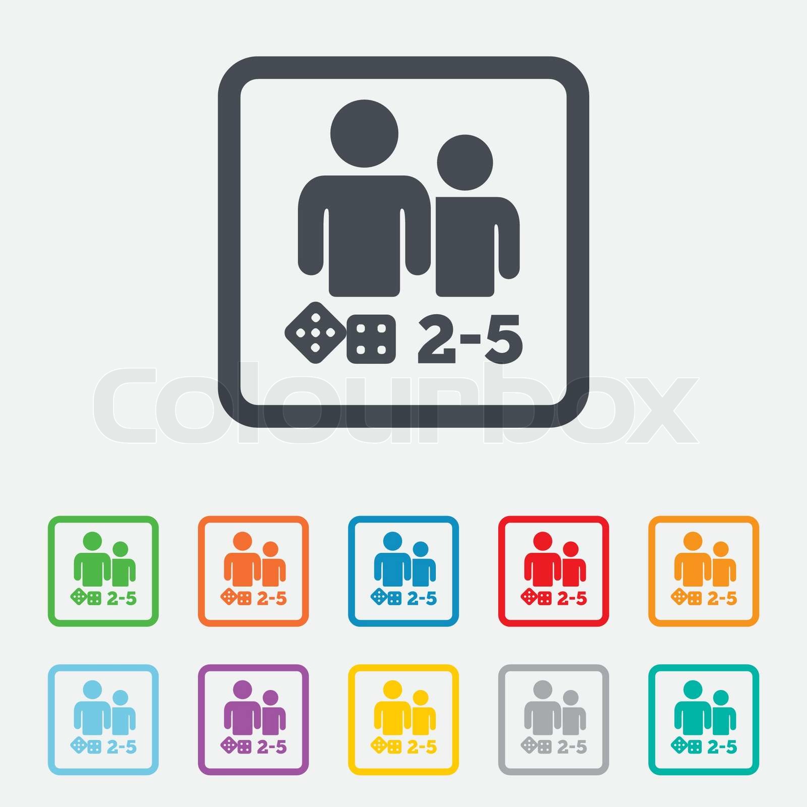 Board games sign icon. 2-5 players symbol. | Stock vector | Colourbox
