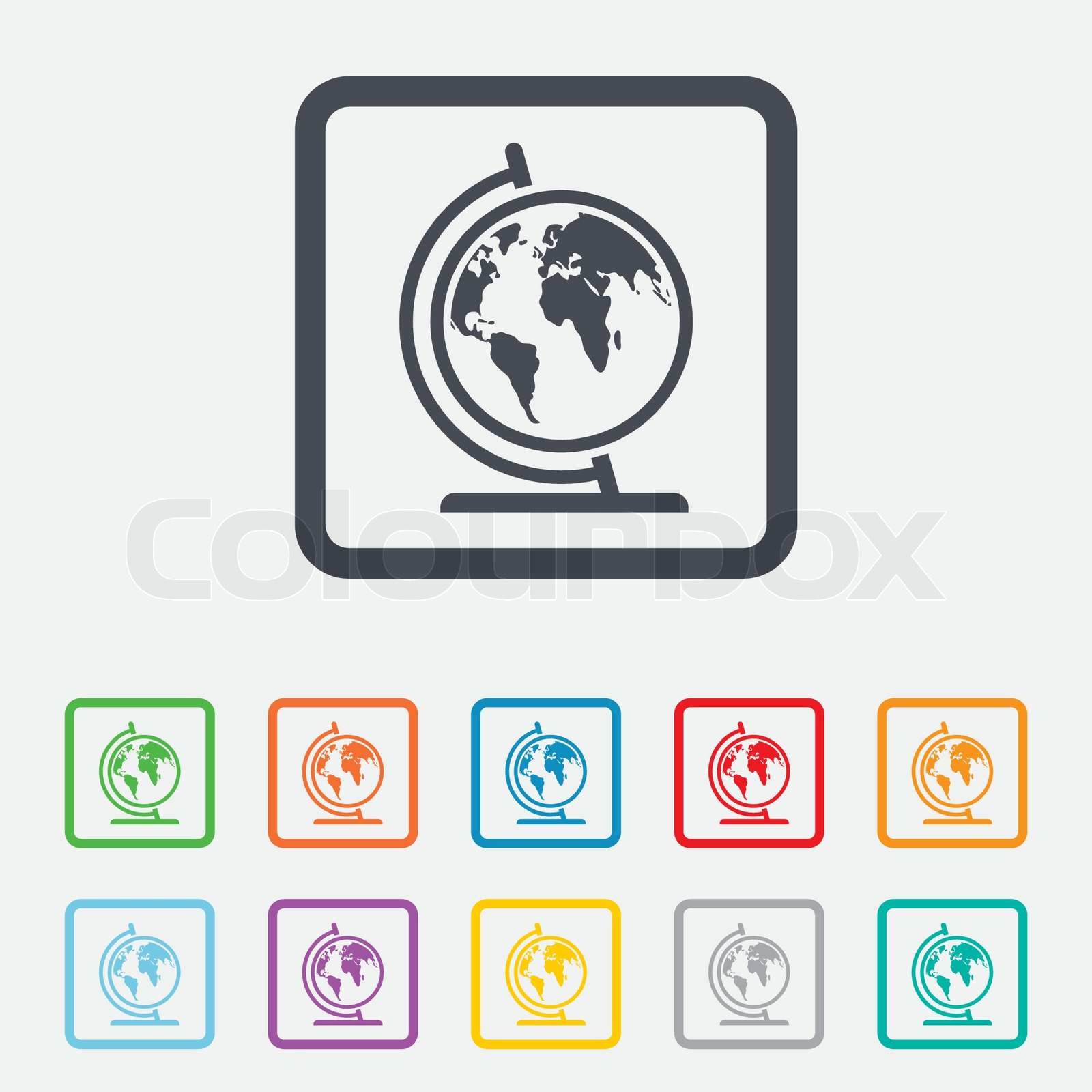 Globe sign icon. World map geography symbol. | Stock vector | Colourbox
