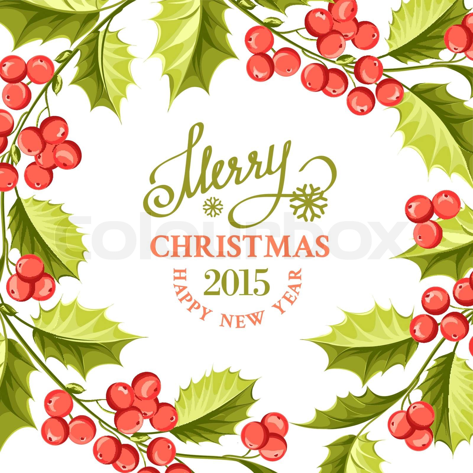 Christmas mistletoe border. | Stock vector | Colourbox