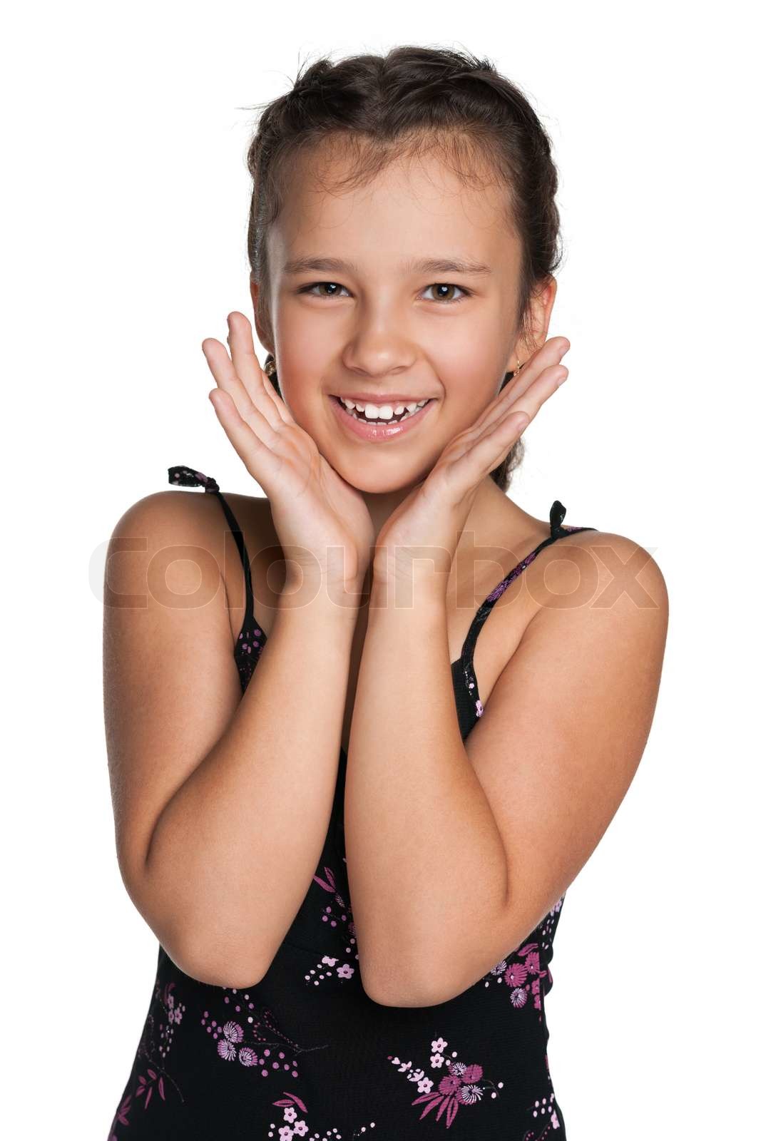 Happy preteen girl | Stock image | Colourbox