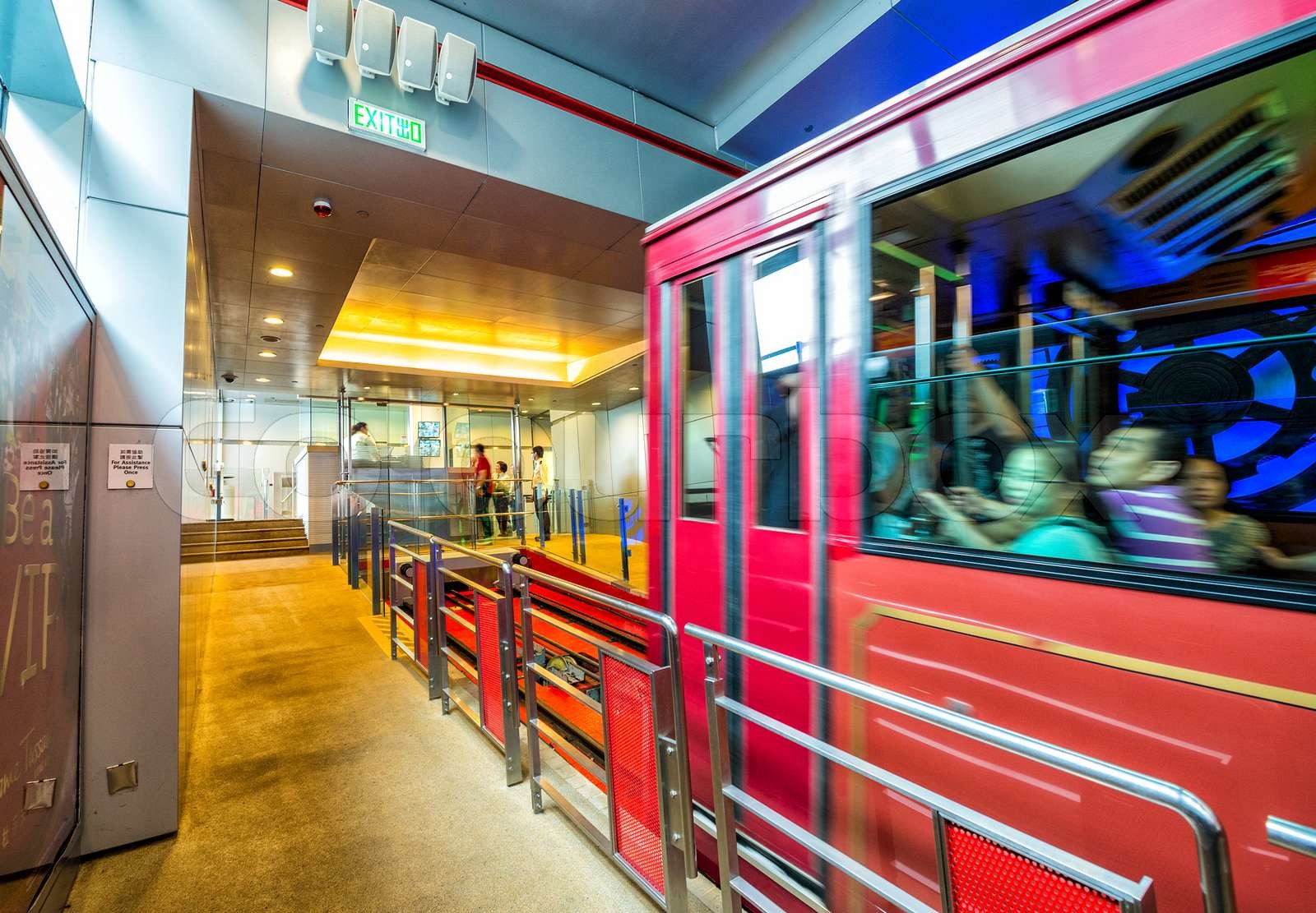 HONG KONG - MAY 12, 2014: Peak Train takes passengers to Victoria Peak ...