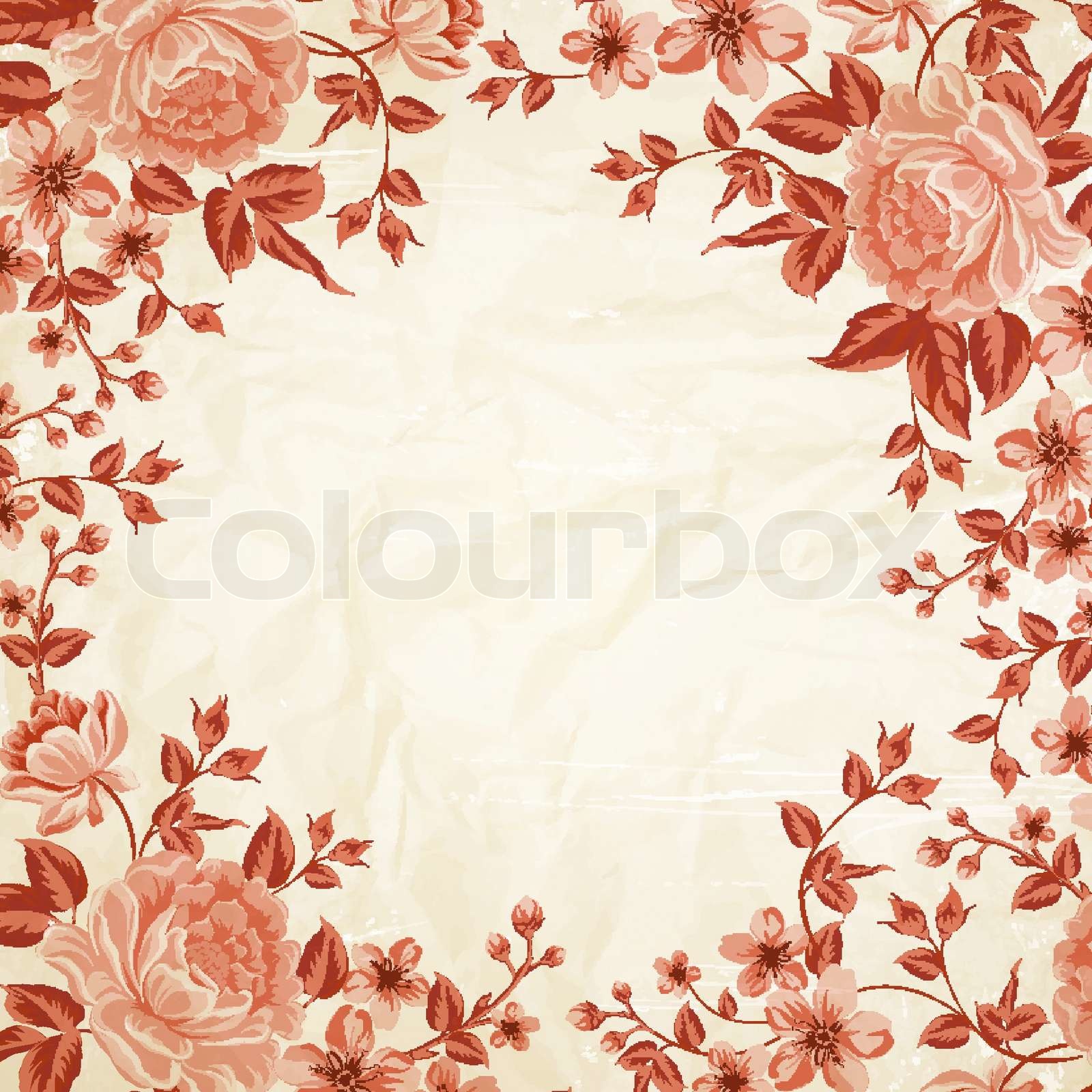 Vintage flower frame. | Stock vector | Colourbox