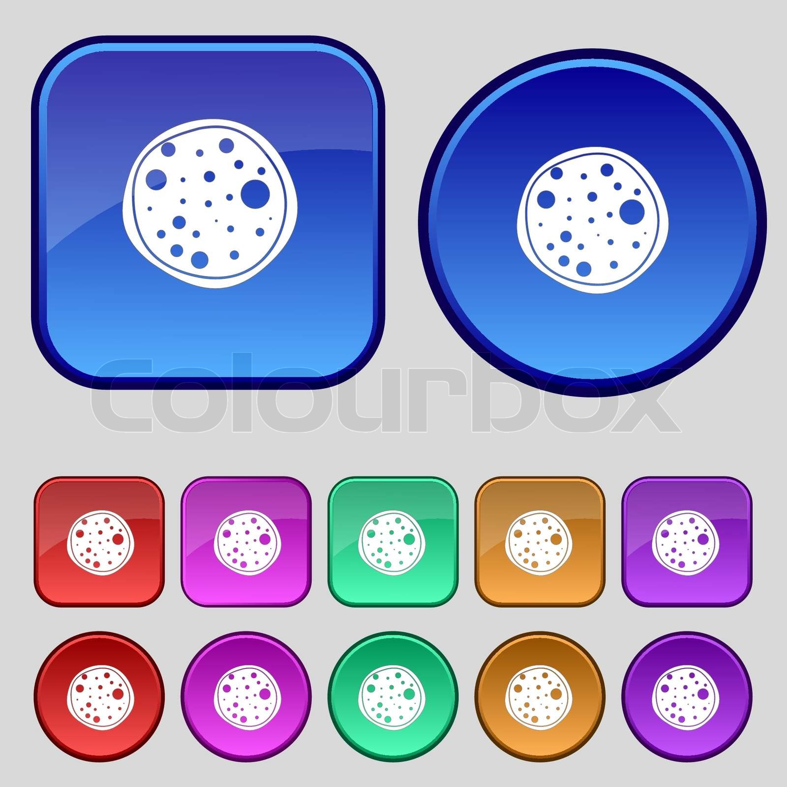 Pizza Icon. Set colourful buttons sign. Vector | Stock vector | Colourbox