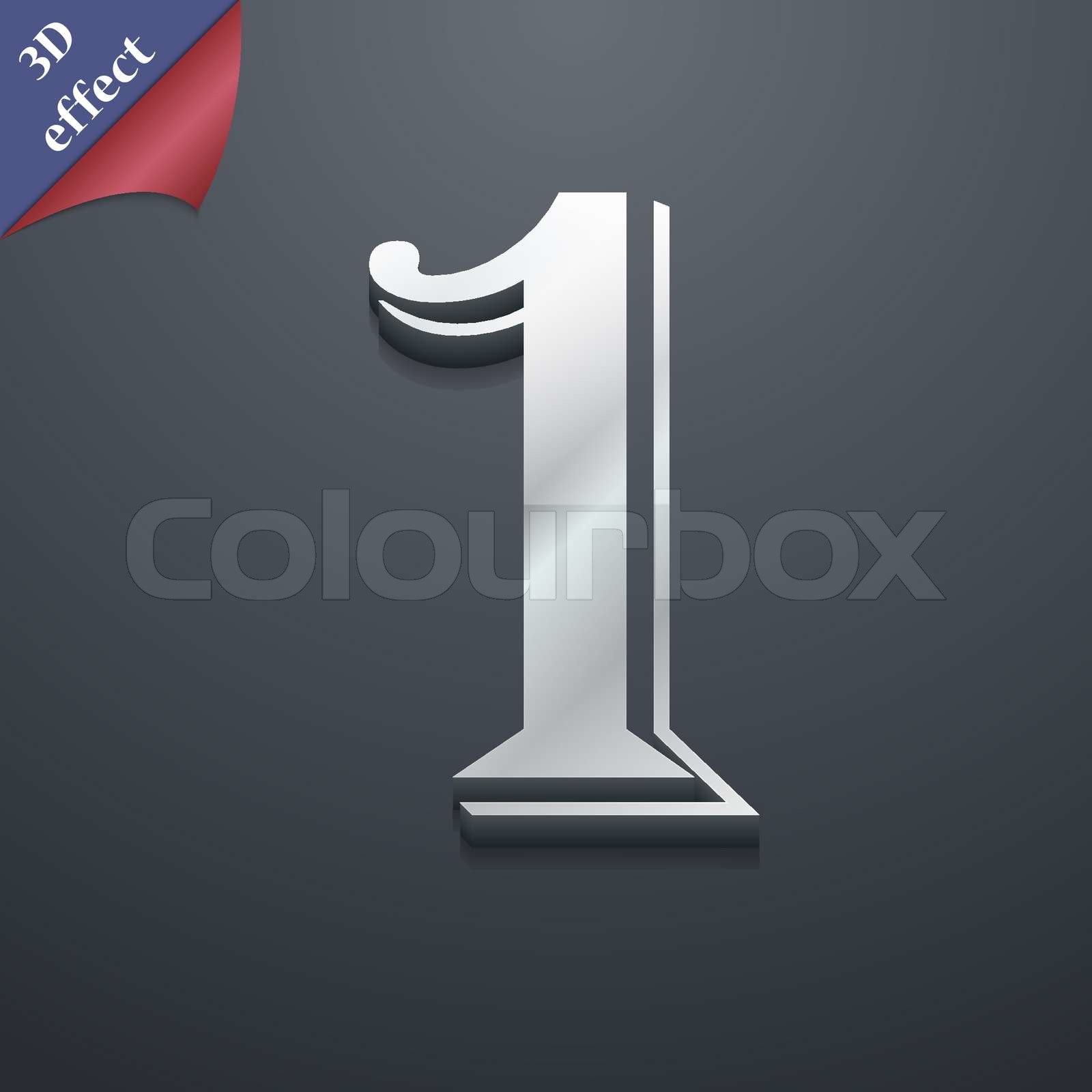 number one icon symbol. 3D style. Trendy, modern design with space for ...