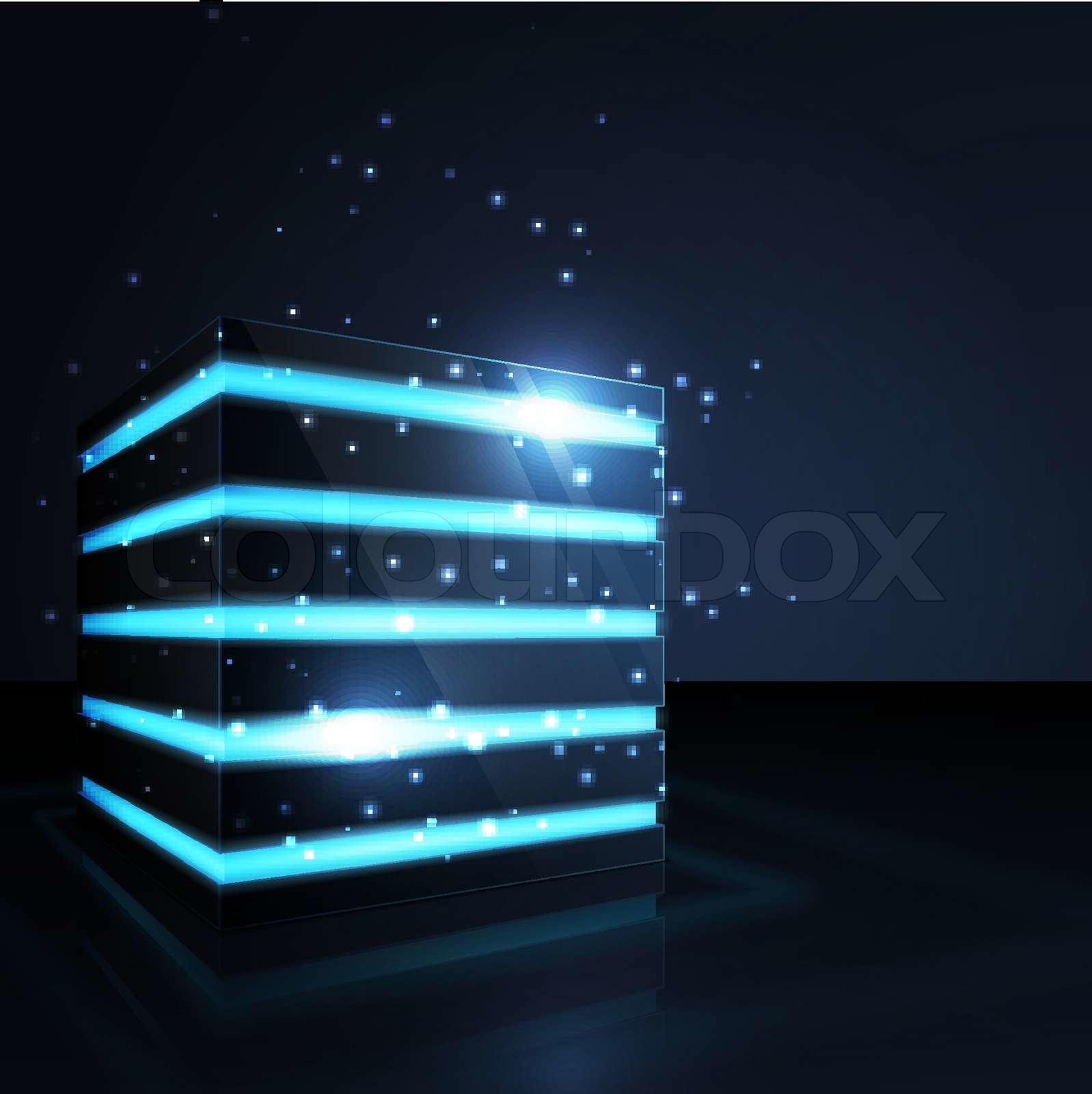 Neon cube | Stock vector | Colourbox