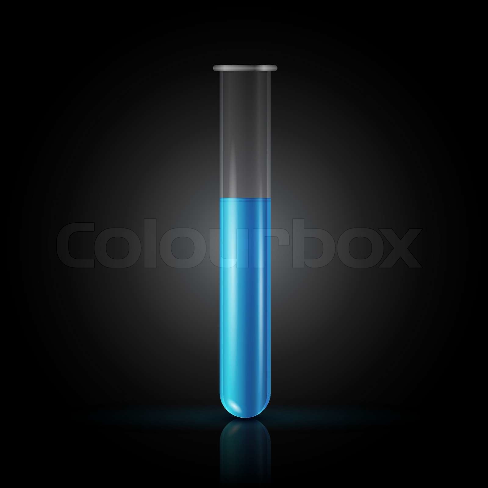 Test tube on black background | Stock vector | Colourbox