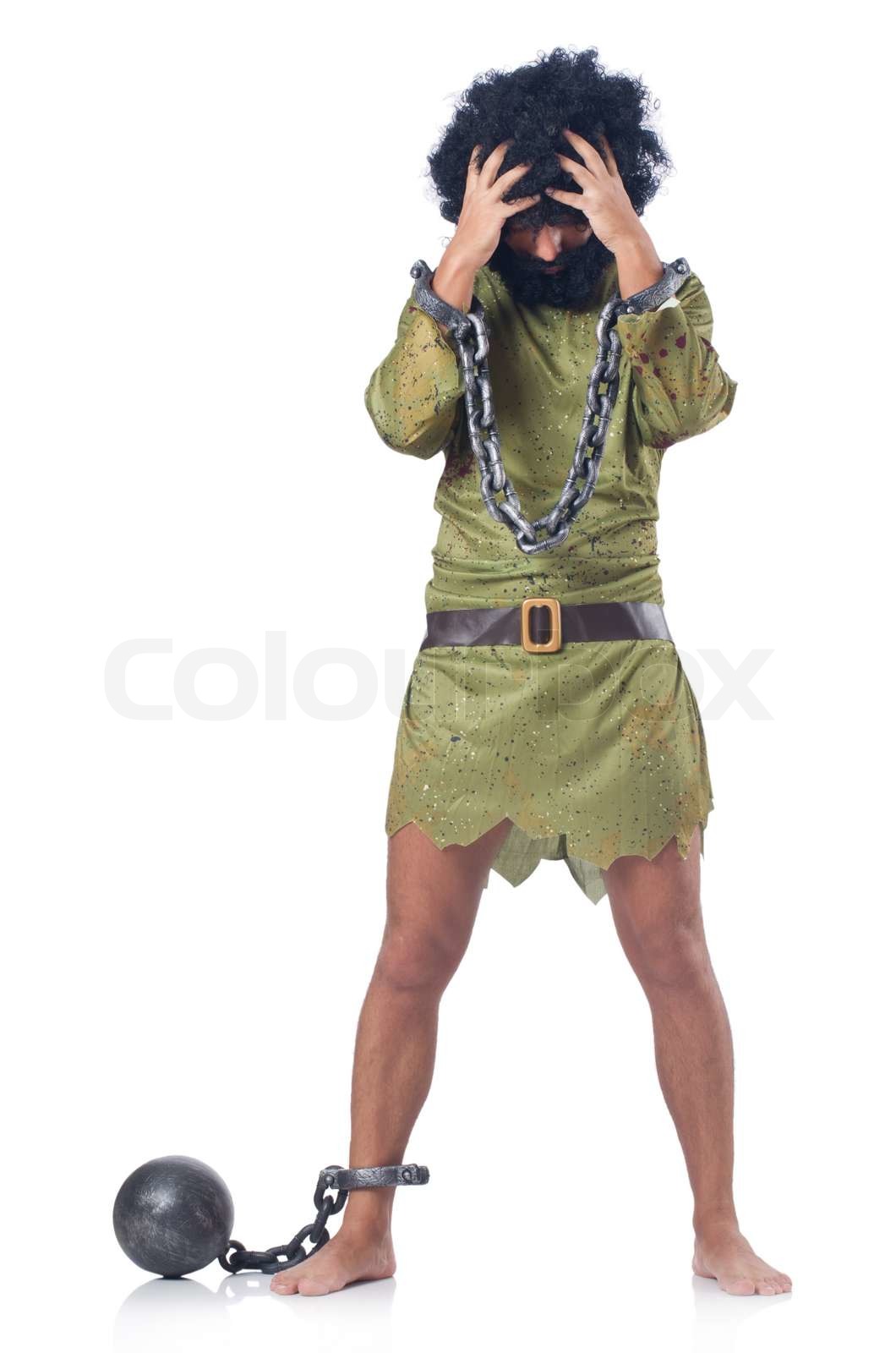 Savage man isolated on white | Stock image | Colourbox