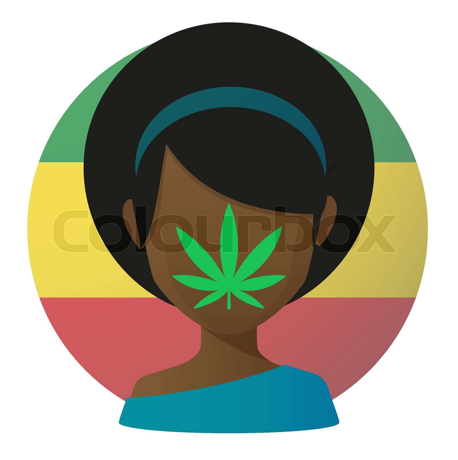 Avatar with a marijuana leaf | Stock vector | Colourbox