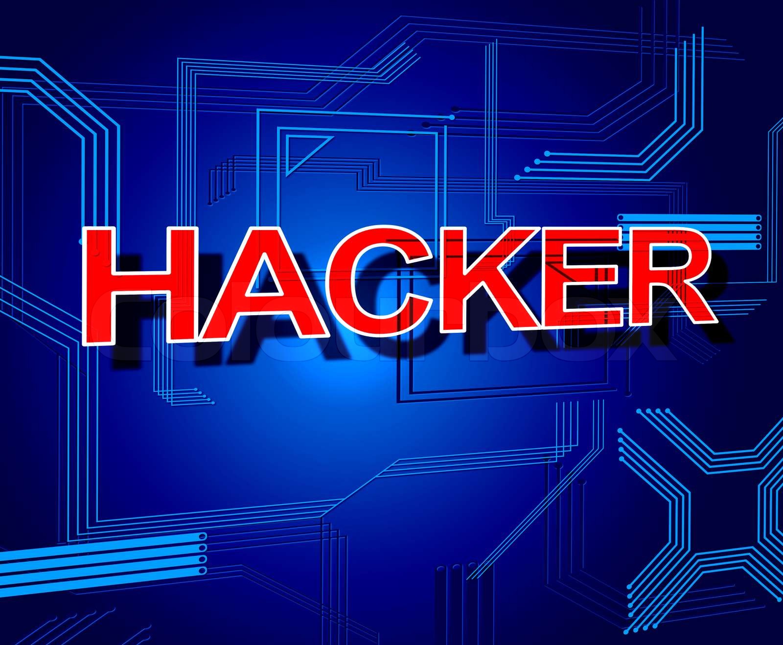 Hacker Sign Shows Spyware Unauthorized And Cyber | Stock image | Colourbox