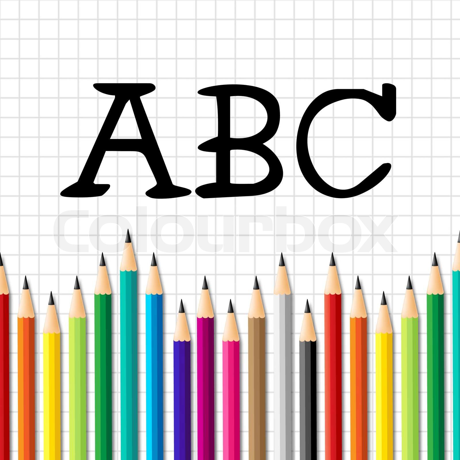 Abc Pencils Means Early Education And Alphabetical | Stock image ...