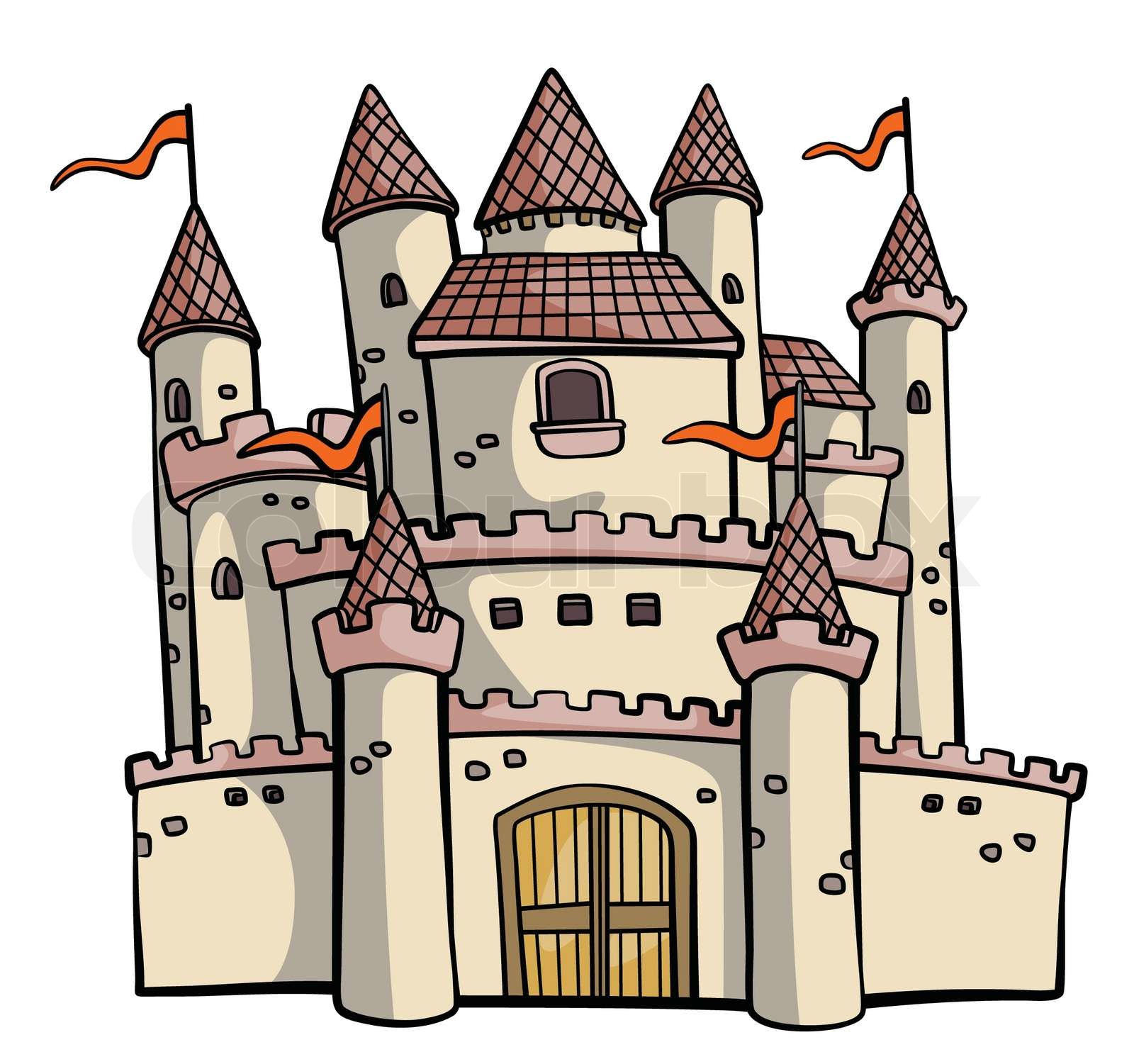 burg, cartoon, mittelalterlich | Stock-Vektor | Colourbox