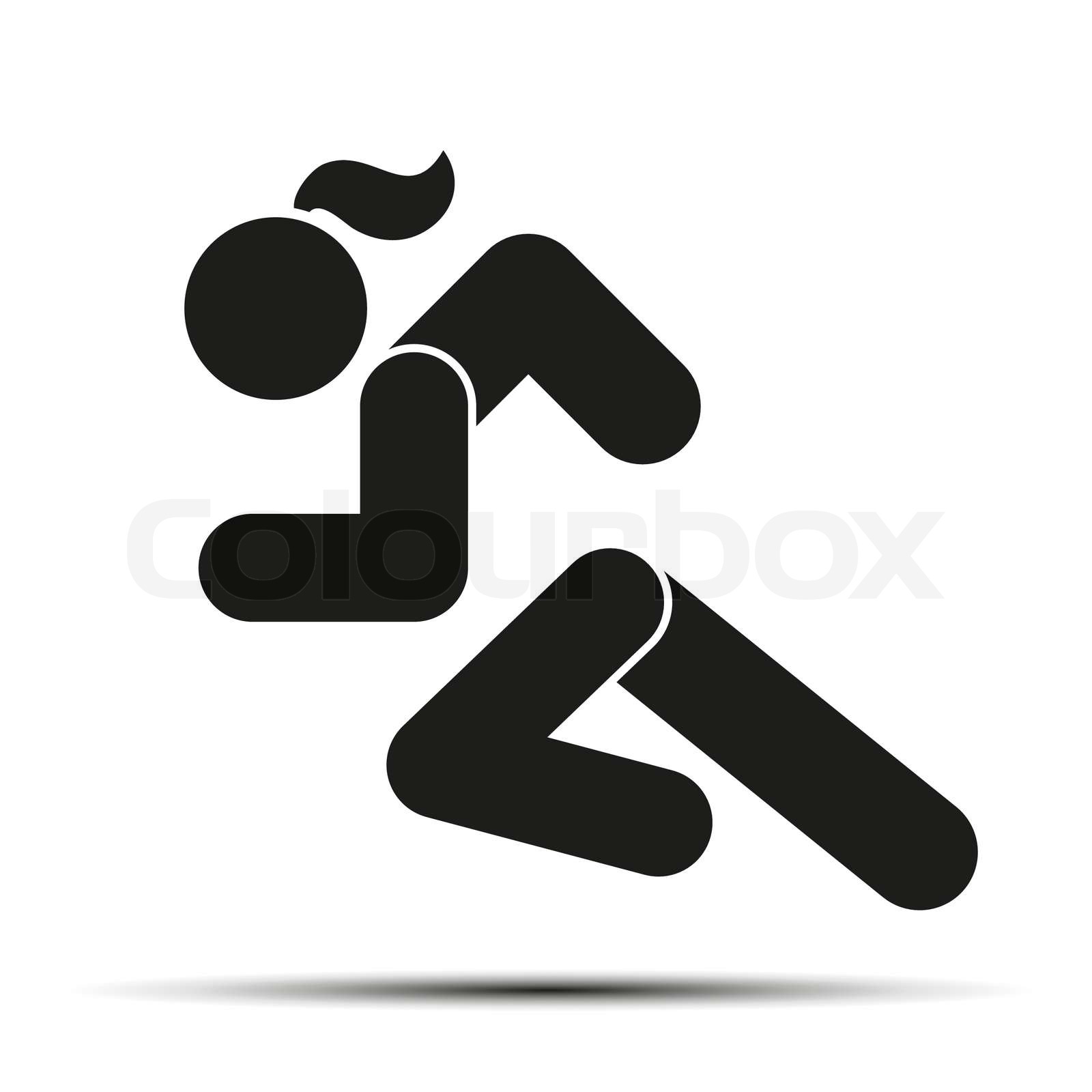 Running woman simple symbol of run isolated on a white background ...